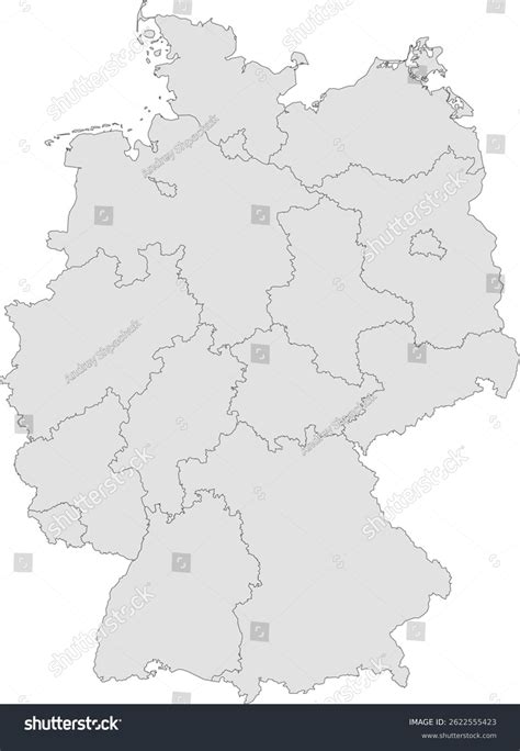Vector Map Germany Showing All Regions Stock Vector Royalty Free