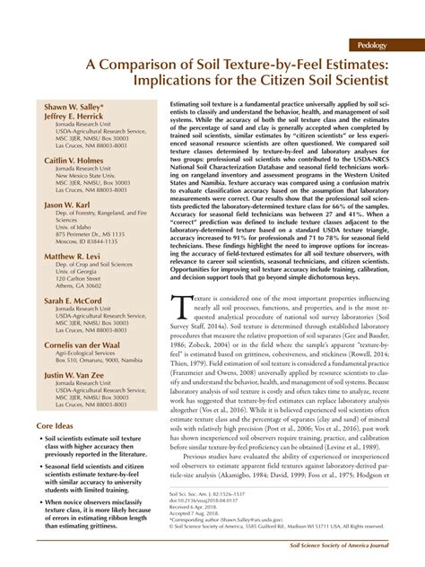 Pdf A Comparison Of Soil Texture By Feel Estimates Implications For Pdf A Comparison Of Soil Texture By Feel Estimates Implications For