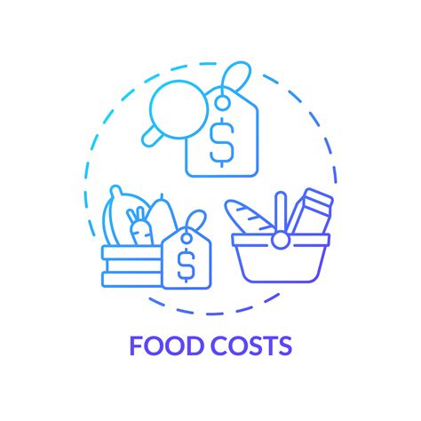 Food Costs Blue Gradient Concept Icon Grocery Product Abstract