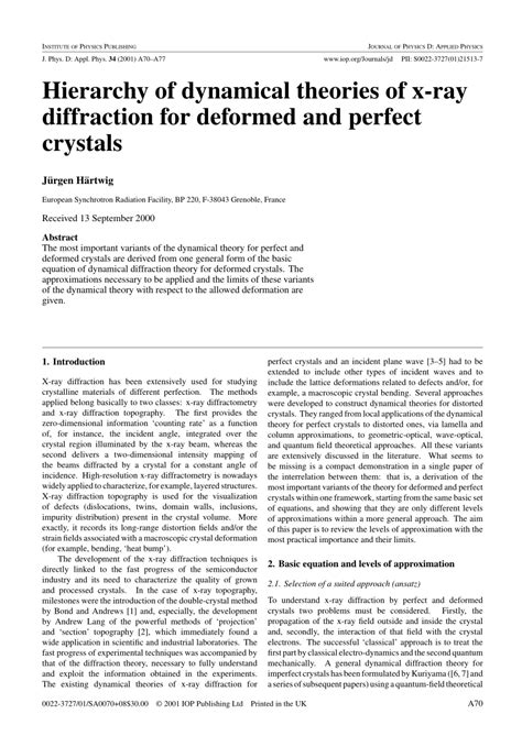 Pdf Hierarchy Of Dynamical Theories Of X Ray Diffraction For Deformed