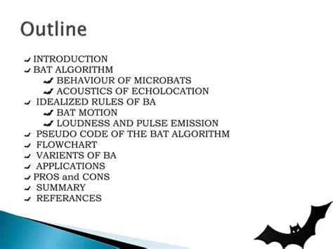 Bat Algorithm And Applications Pptx