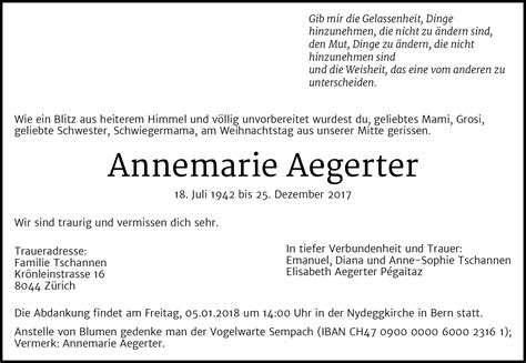 Annemarie Aegerter Hommages