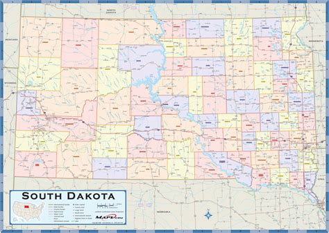 South Dakota County Map