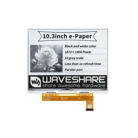 Waveshare 103 Epaper Display Module 1872x1404 E Ink Raw Display Rees52