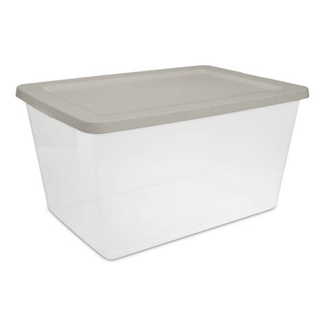 Sterilite 58 Quart Storage Box Plastic Grey Pumice Walmart Business