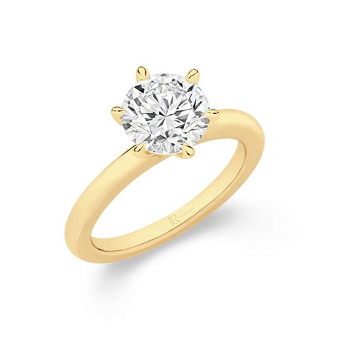 2ct Legacy Round Brilliant Lab Diamond Solitaire Ring In 18k Yellow Gold
