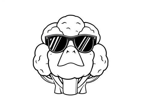 Turkey Coloring Page With Sunglasses Free Printable Coloring Page