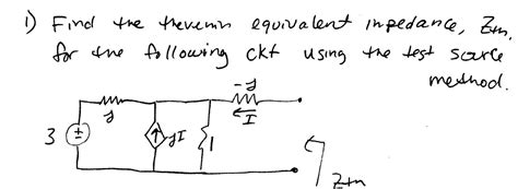 Find The Thevemin Equivalent Inpedance Zth For The
