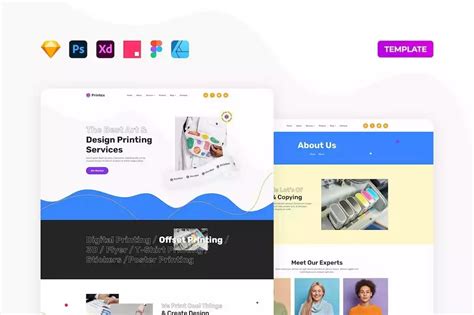 business website adobe xd website template design shack