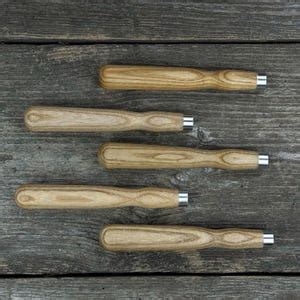 Set Of 5 Replacement Wooden Handles Ergonomic Ash Wood Handles