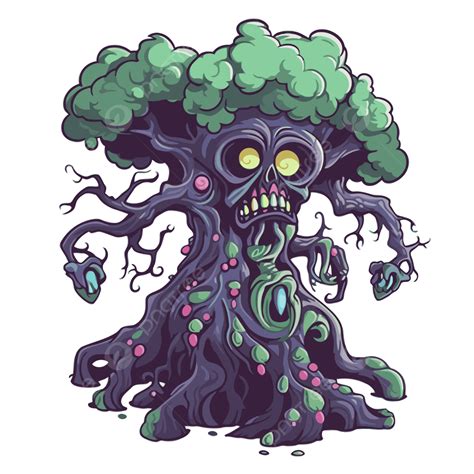 소름 끼치는 나무 벡터 못생긴 괴물의 머리와 뿌리가 있는 만화 나무 상표 클립 아트 Png 일러스트 및 벡터 에 대한 무료 다운로드 Pngtree