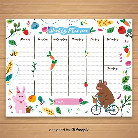 Cute Schedule Template