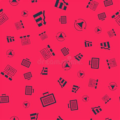 Set Binary Code Financial Growth Decrease Data Analysis And Sales Funnel With Chart On