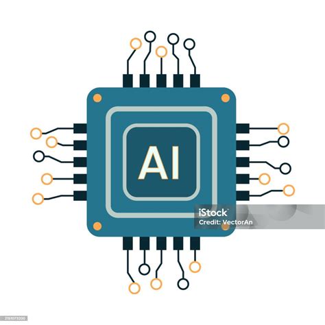 Vector Computer Electronic Chip Ai Icon Microchip Processor Artificial