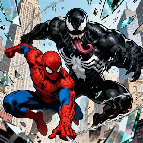 Spider Man Fighting The Venom Symbiote Comic