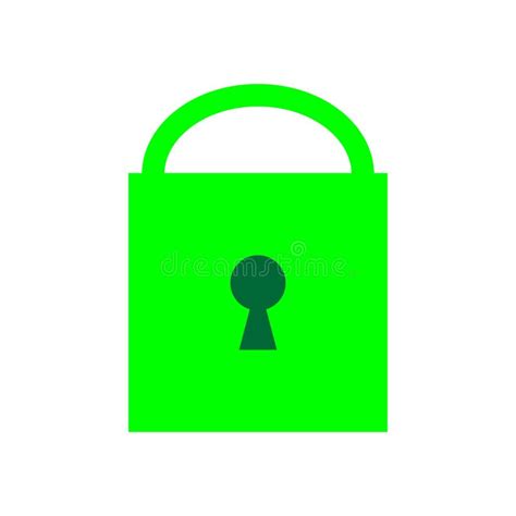 Padlock Lock Security Protection Green Locked Padlock Stock Vector