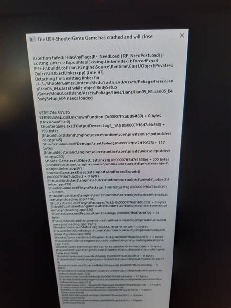 Shootergame Has Crashed And Will Close Assertion Failed Pls Guys I Need Some Help Rark