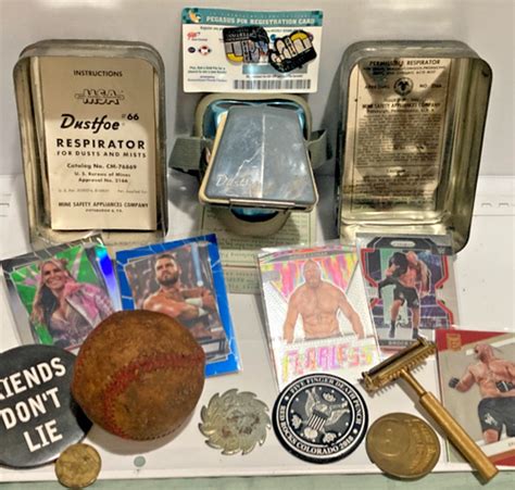 Vintage Lot Brock Lesnar Oj Simpson Coins Pog Razor Coalminer Mask Wwe
