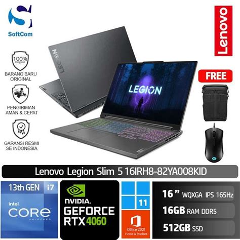 Promo Lenovo Legion Slim 5i 8KID Laptop Gaming Core I7 13700H 16GB 512GB RTX4060 8GB 16 165Hz
