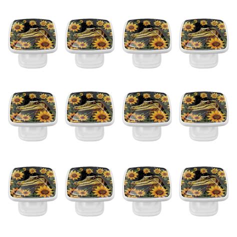 12 Pcs Modern Cabinet Knobs Bathroom Drawer Handles Crocodile Starry