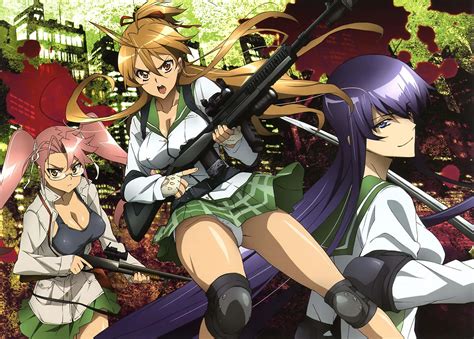 Download Saeko Busujima In Action High School Of The Dead Wallpaper
