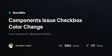Components Issue Checkbox Color Change StackBlitz Staging