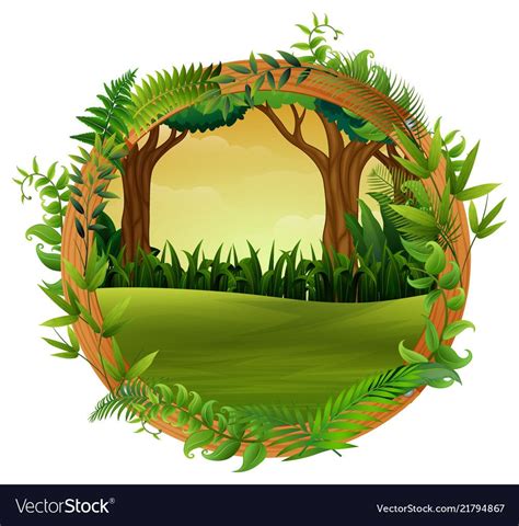 Forest In Wood Circle Vector Image On Vectorstock Nature Vector