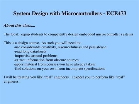 Ppt System Design With Microcontrollers Ece473 Powerpoint Presentation Id837045