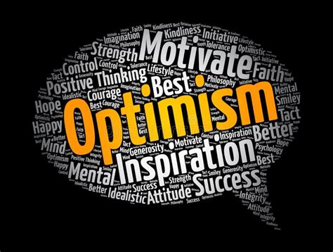 Optimism Message Bubble Word Cloud Collage Concept Background Stock