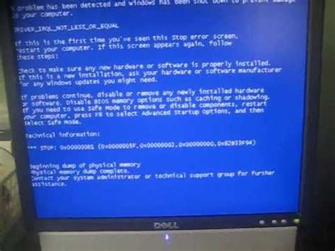Windows Xp Blue Screen And Restart On 2006 Dell Dimension Youtube