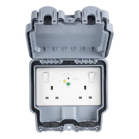 Eurolite Ip66 2 Gang 13a Rcd Socket Passive 30ma Wp5023 Ukes