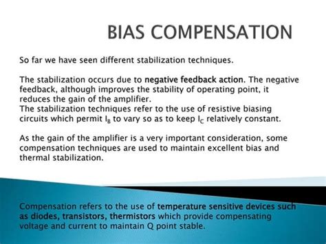 Bias Compensationpptx Physics Science
