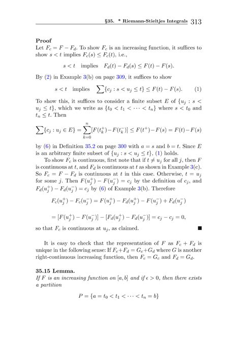 real analysis can an right continuous increasing function have