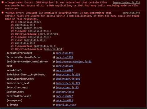 Imageloader Error Domexception It Was Determined That Certain Files Are Unsafe For Access