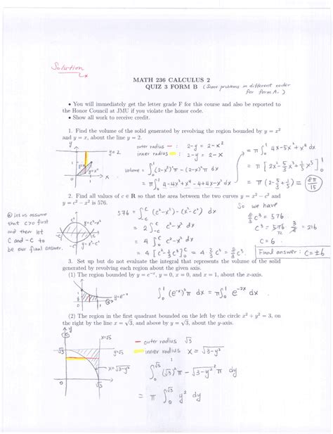 Quiz Ii Calculus Ii With Answers Math 236 Docsity