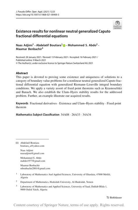 Existence Results For Nonlinear Neutral Generalized Caputo Fractional Differential Equations
