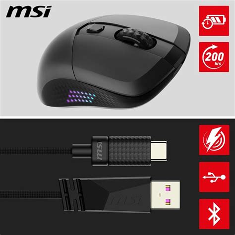 Msi Gg Versa 300 Elite Wireless 24 Ghz Kablosuz Gaming Mouse