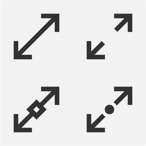 Arrow Resize Diagonal Icon Scale Button Vector Art At Vecteezy