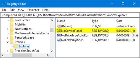 Disable Enable Control Panel In Windows Password Recovery