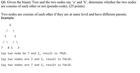 Solved Given The Binary Tree And The Two Nodes Say A And Chegg