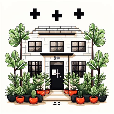 Premium Ai Image Illustration Of The Facade Of The Building Of A