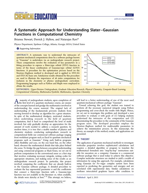 Pdf A Systematic Approach For Understanding Slatergaussian Functions