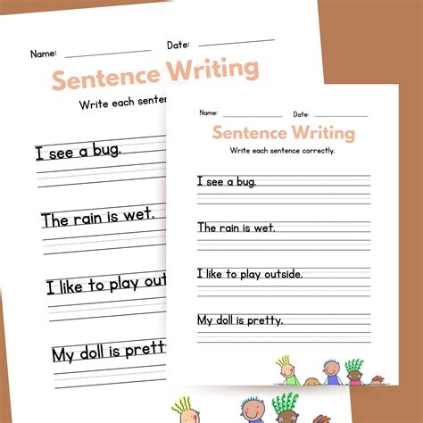 Sentences 1st Grade Practice Worksheet Writing Printable Sentence