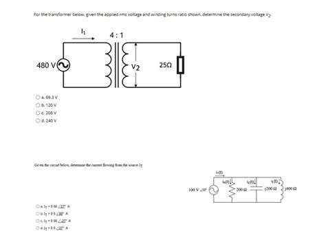For The Transformer Below Given The Applied Rms Voltage And Winding