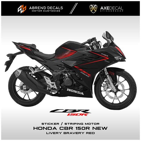 Jual Striping Cbr 150r New Bravery Red Stiker Motor Honda New Cbr 150 2021 Design Custom