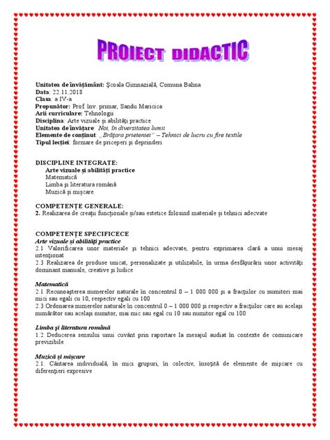 Proiect Lectie Cerc Pdf