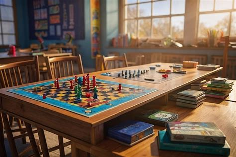 Premium Photo Classroom With A Board Game Station