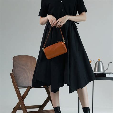 Cylindrical Leather Bag Atorie
