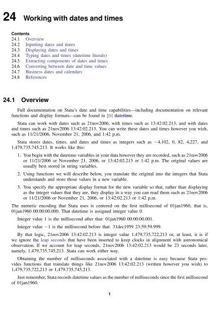 24 Working With Dates And Times Stata 24 Working With Dates And Times Stata