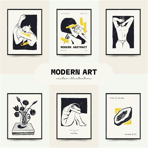 Premium Vector Modern Art Poster Matisse Abstract Set Aesthetic